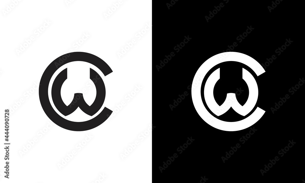initial letter CW logo design on luxury background. CW icon logo design ...