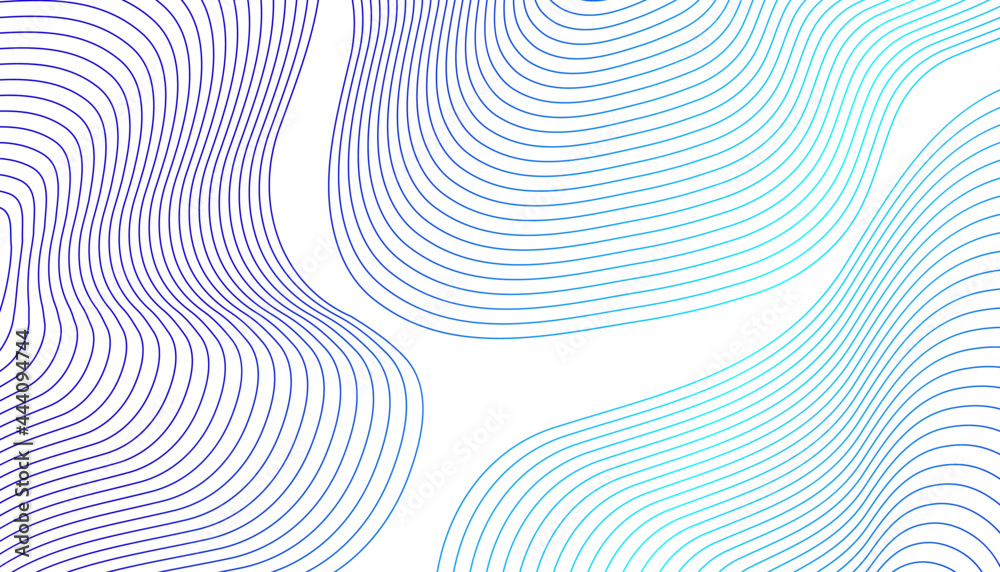 Abstract blue background with lines. Minimal topographic line contour ...