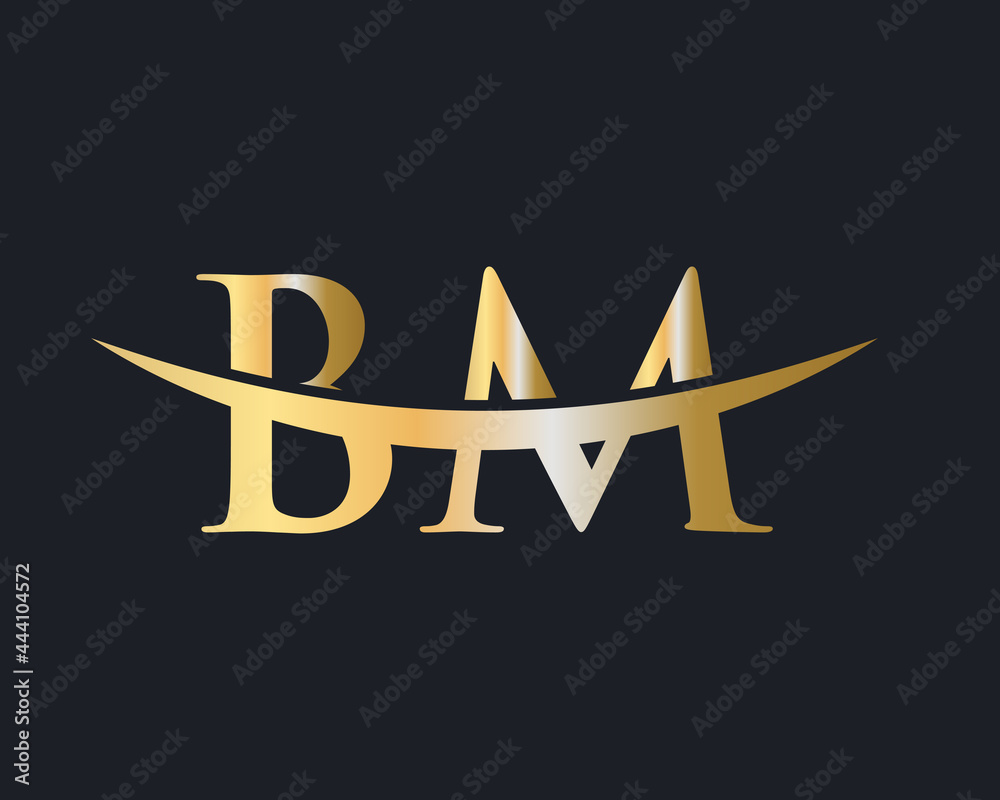 Letter BM Logo Design for business and company identity. BM letter logo ...