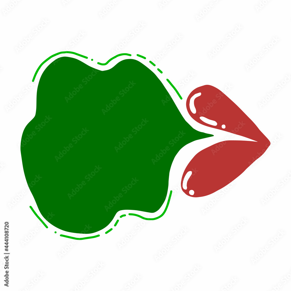 Breath design concept. Open mouth with steam.Bad breath icon in flat ...