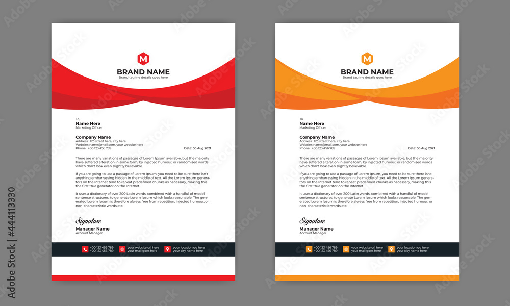 Professional Abstract corporate Letterhead template Design for ...