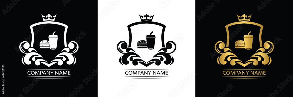 fast food restaurant logo template luxury royal food vector company ...