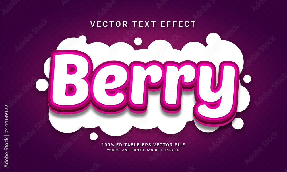 Berry editable text effect with sweet food menu theme Stock Vector ...