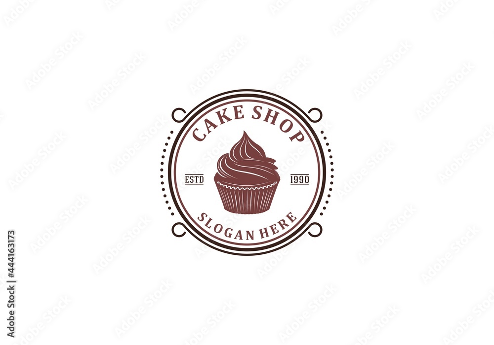 logo for cake shop with delicious cake illustration Stock Vector ...
