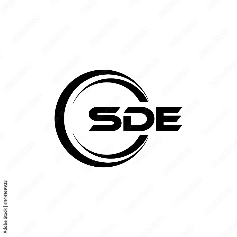 SDE letter logo design with white background in illustrator, vector ...