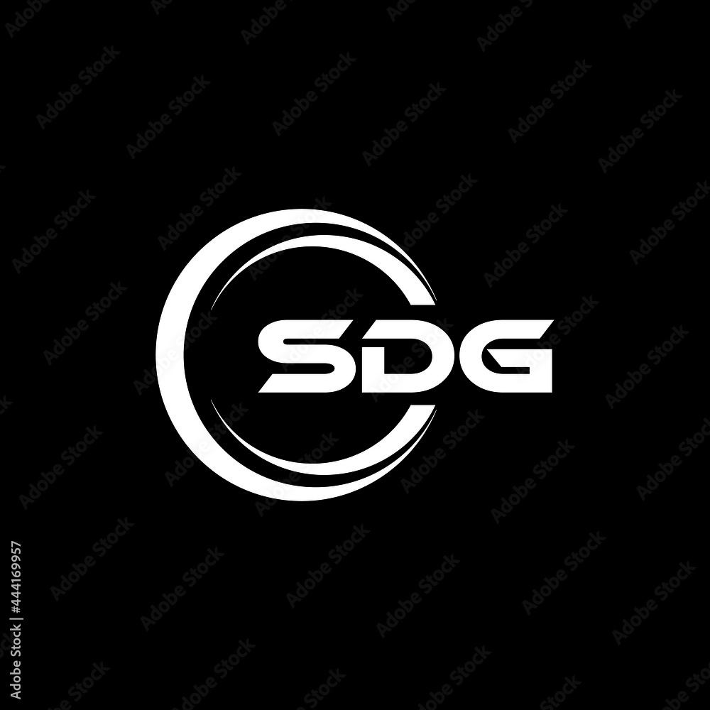 SDG letter logo design with black background in illustrator, vector ...