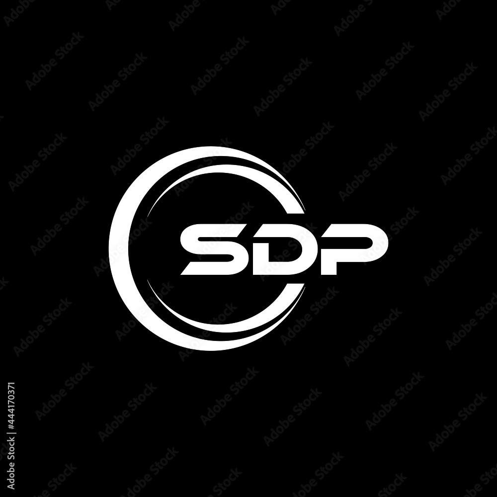 SDP letter logo design with black background in illustrator, vector ...