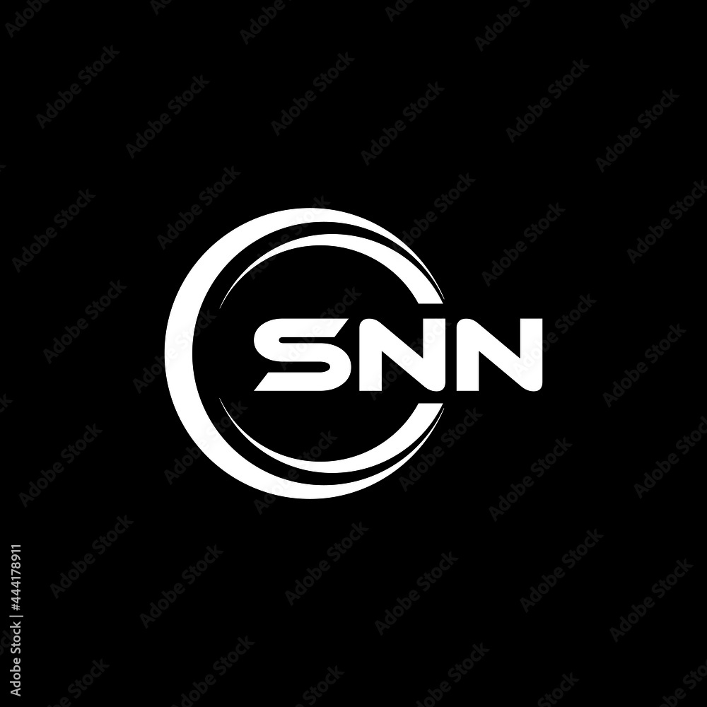 SNN letter logo design with black background in illustrator, vector ...