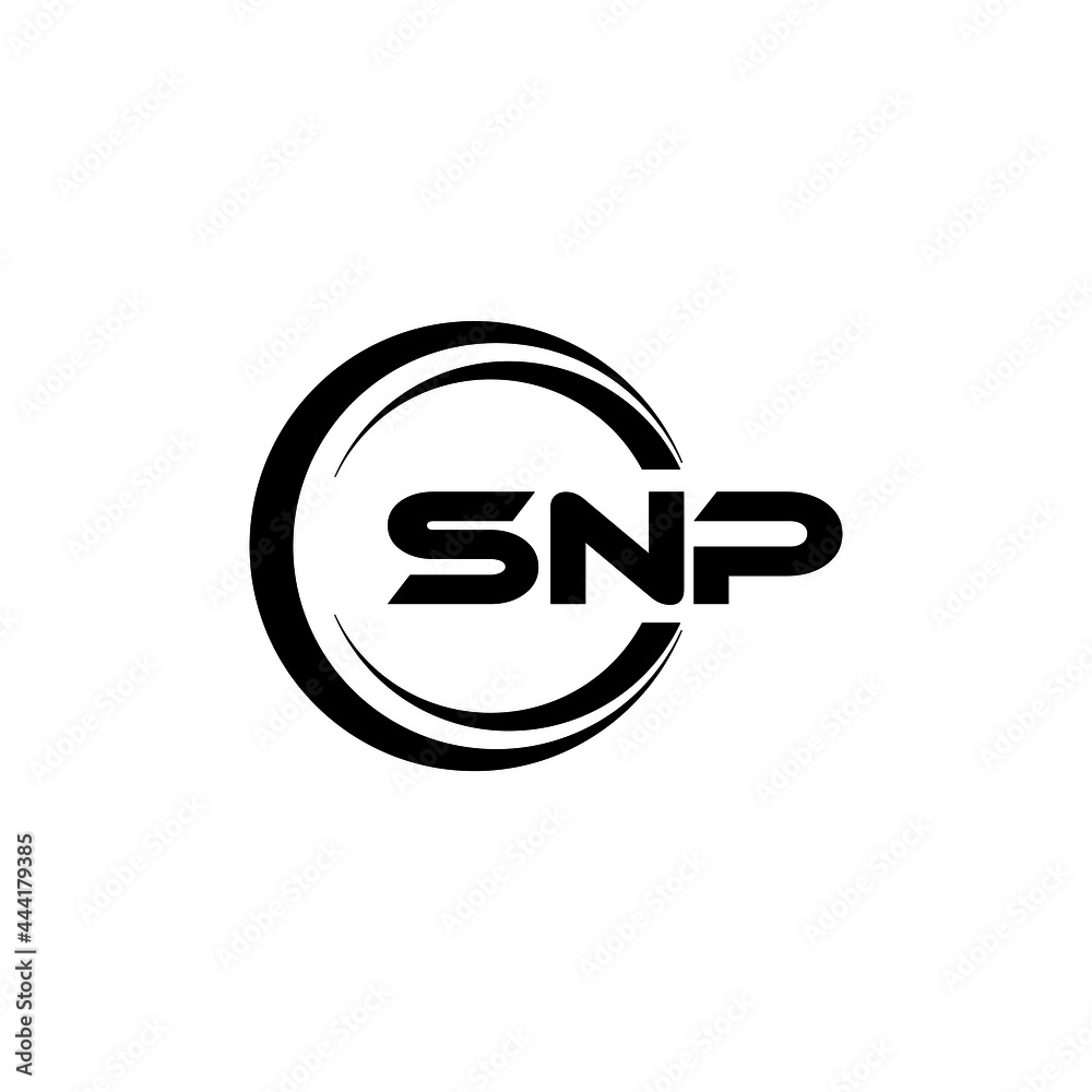 SNP letter logo design with white background in illustrator, vector ...