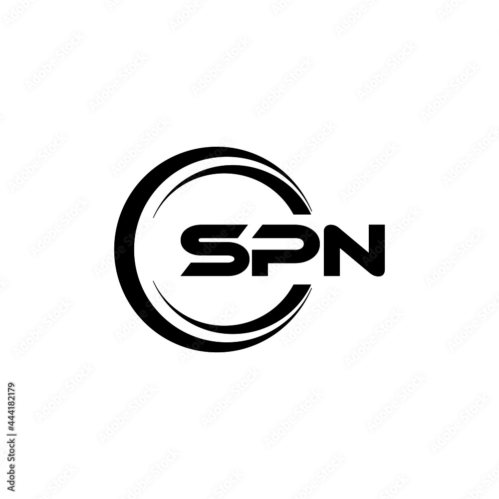 SPN letter logo design with white background in illustrator, vector ...