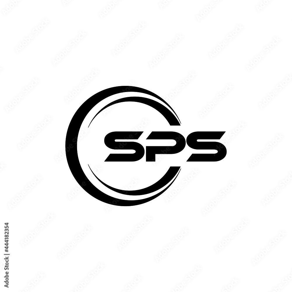 SPS letter logo design with white background in illustrator, vector ...