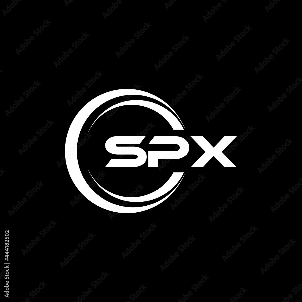 SPX letter logo design with black background in illustrator, vector ...