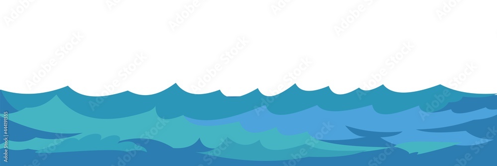 Waves of water in a river, sea or ocean. Flow. Isolated on white ...