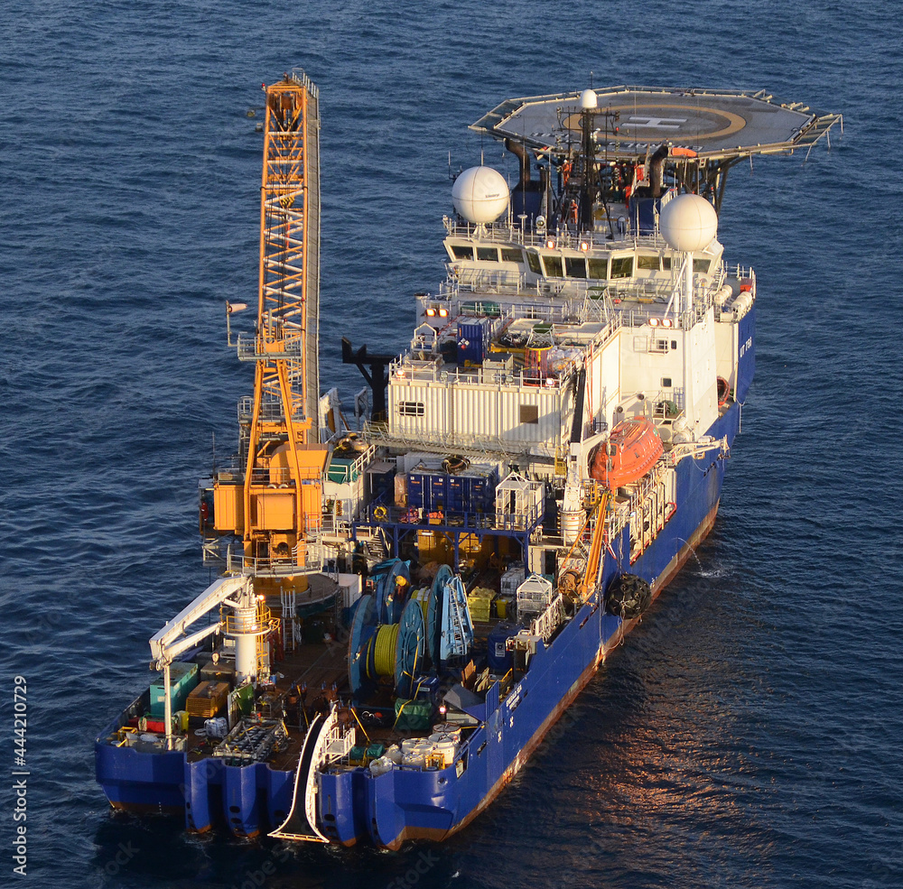 subsea pipe laying vessel the Eco Glomar in Bass Strait Australia ...