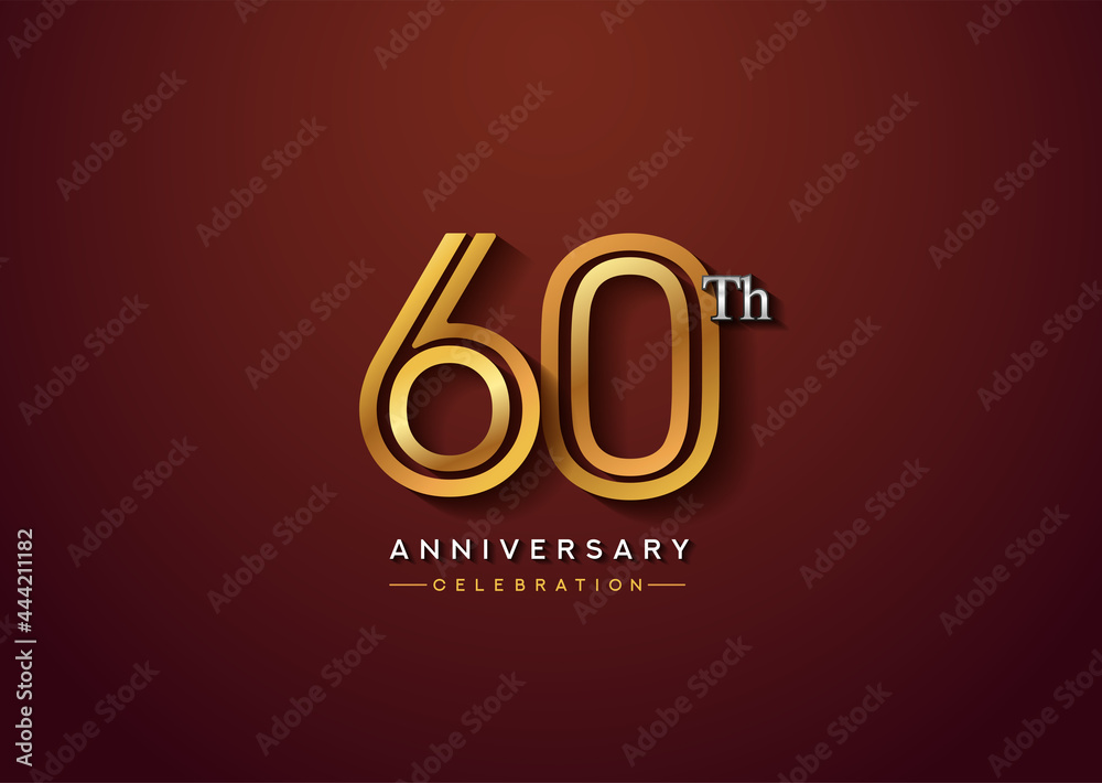 60th anniversary celebration logotype with linked number gold and ...