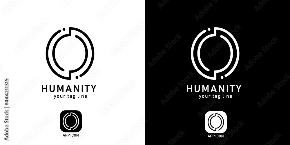Humanity logo monogram abstarct monogram logo design template. Logo can ...