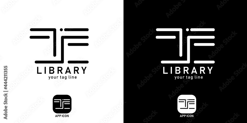 Library logo monogram abstarct monogram logo design template. Logo can ...