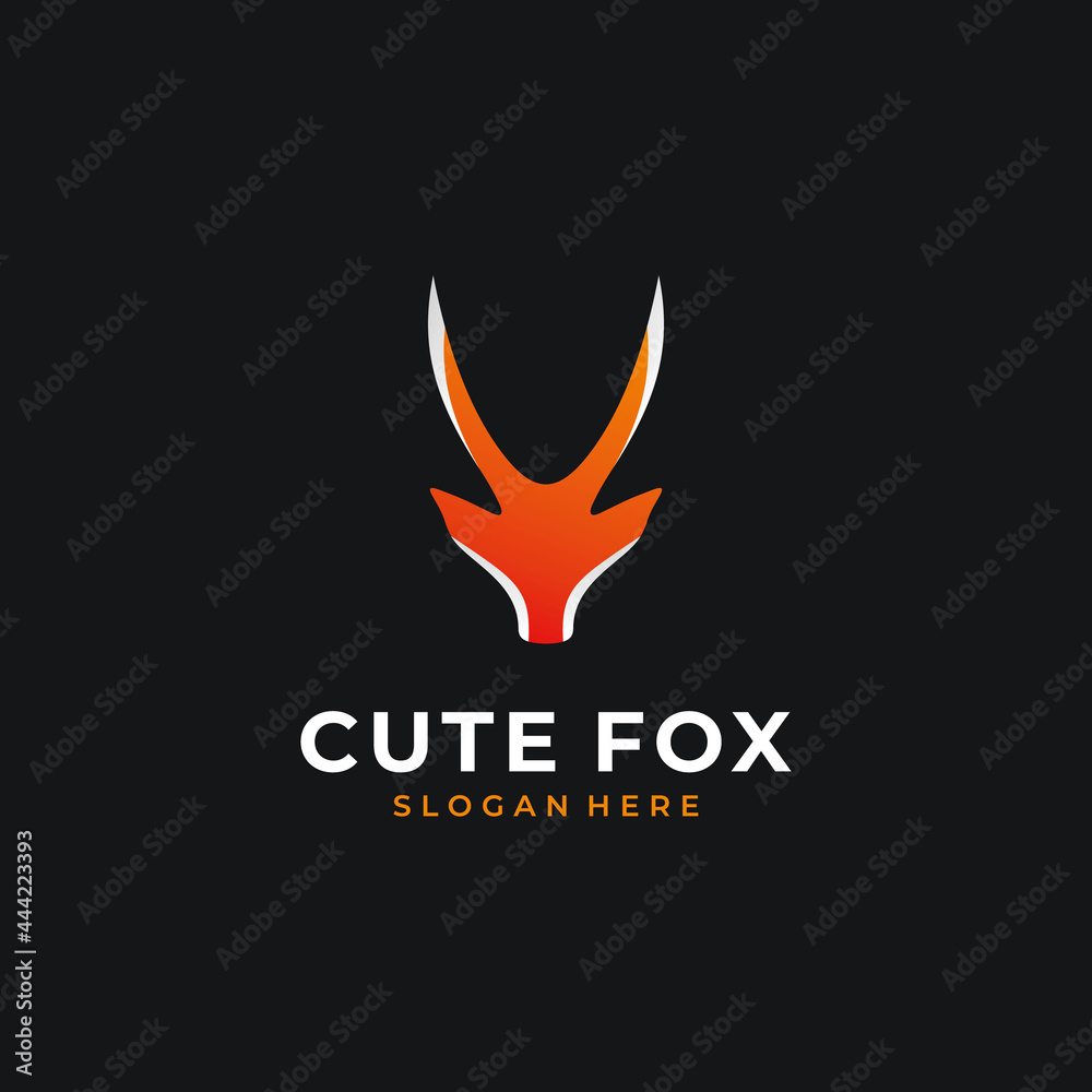 Cute Long Ears Fox Logo Design Inspiration. Flat and clean logo vector ...