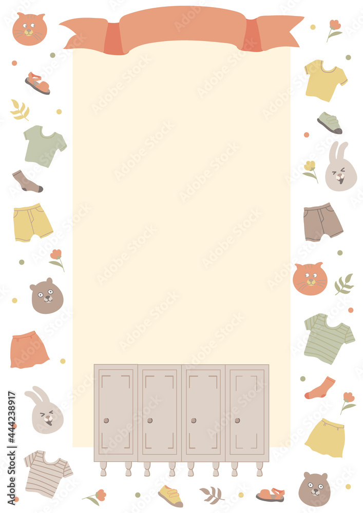 Hand-drawn colored vector template, frame for list of the lockers in ...