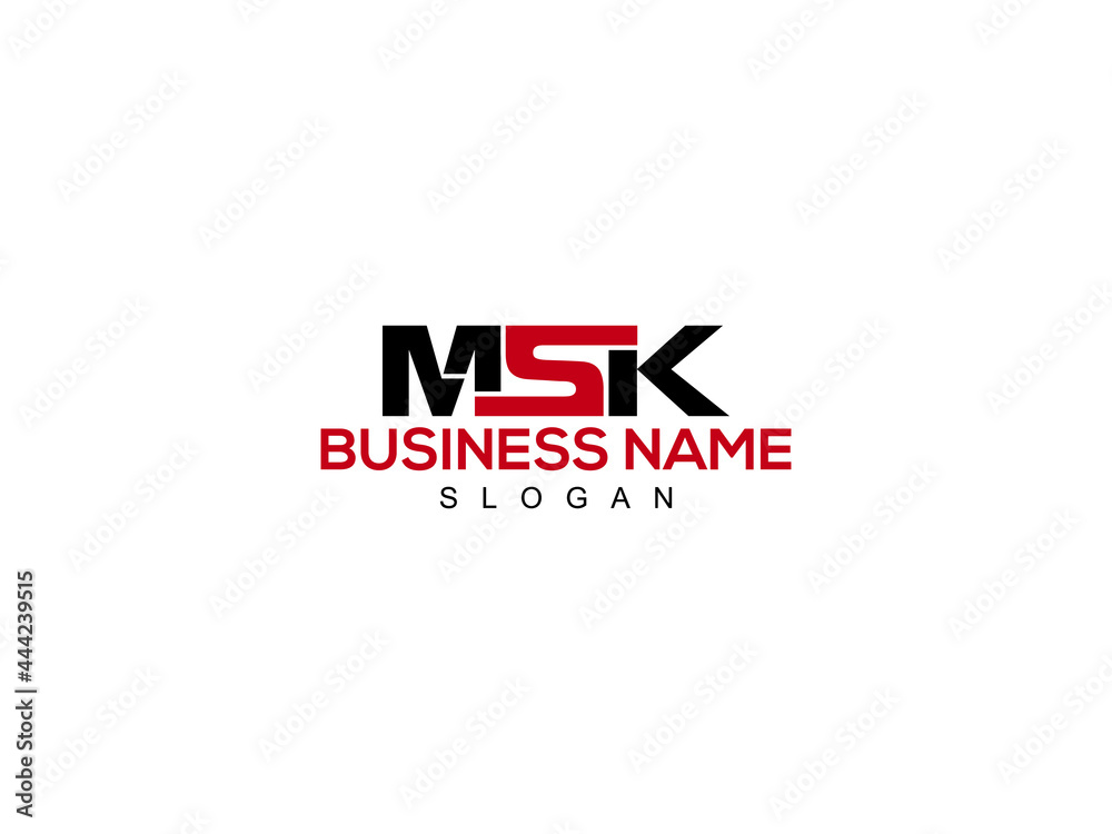 Letter MSK Logo Icon Vector Image Design For Company or Business Stock ...