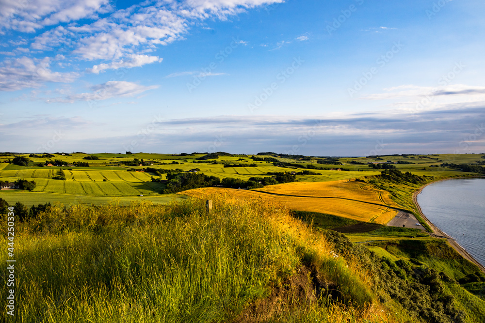 Mors, Denmark Agricultural landscape of the Mors island in central ...