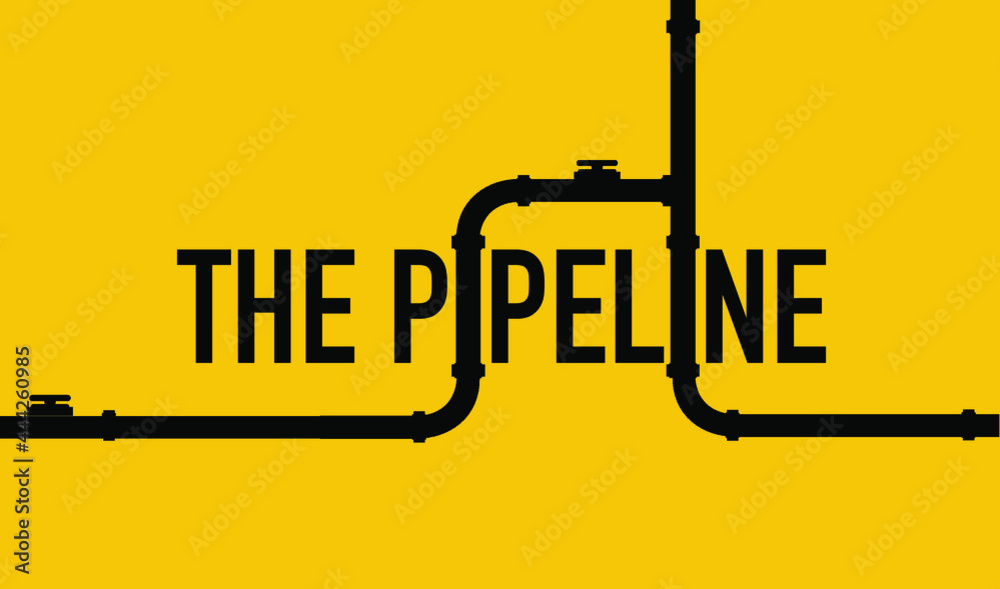 Web banner template. Industrial background with pipeline. Oil, water or ...