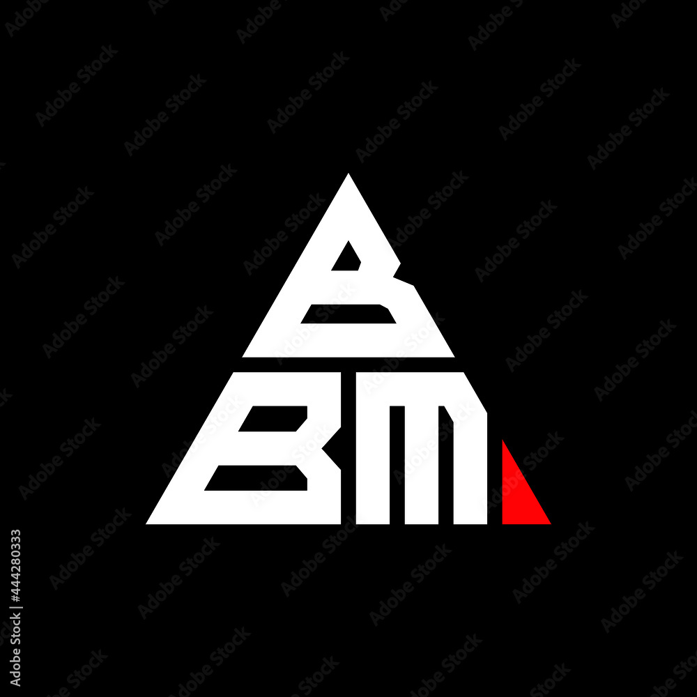 BBM triangle letter logo design with triangle shape. BBM triangle logo ...