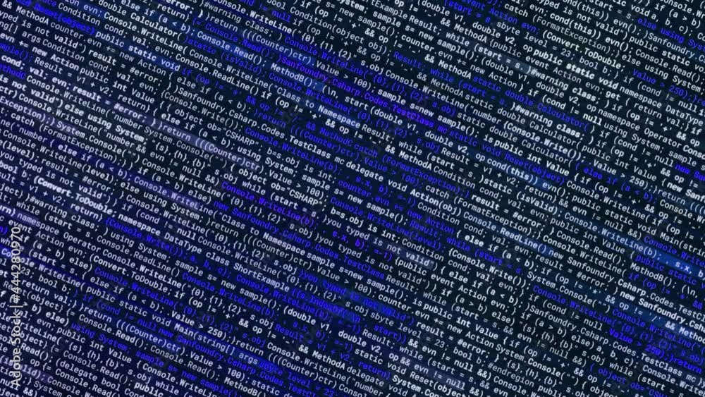 Abstract visualization of a virus spreading as a computer code, concept ...