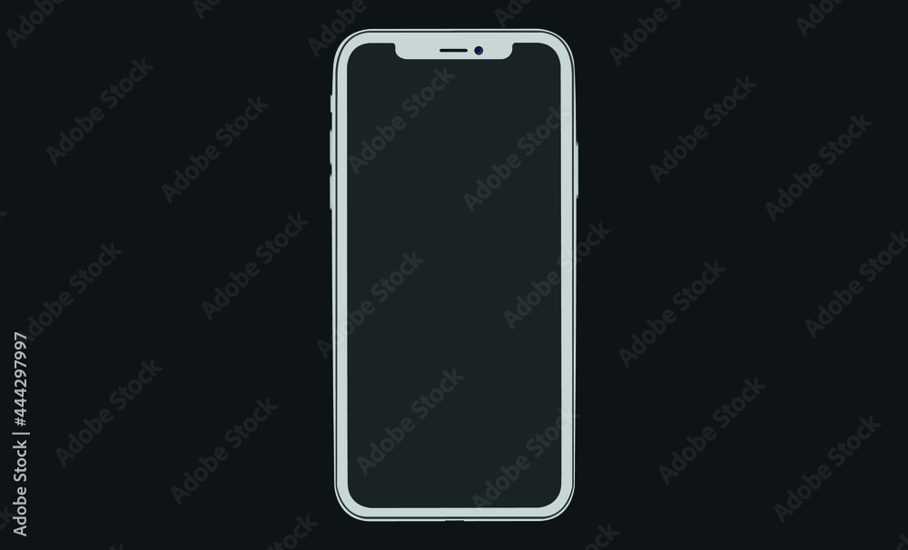 Smartphone with a blank screen lying on a flat surface. High Resolution ...