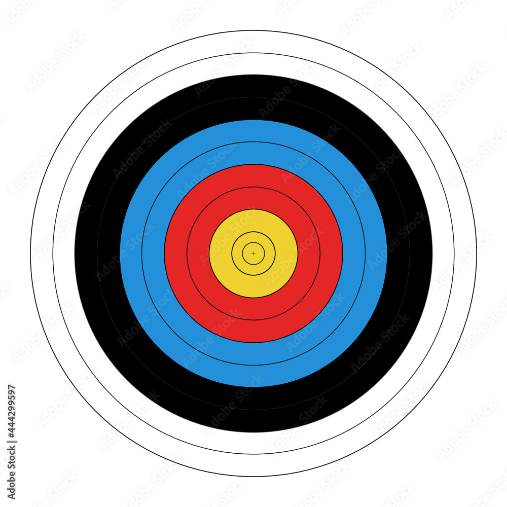 Archery target vector illustration. High quality official size editable ...