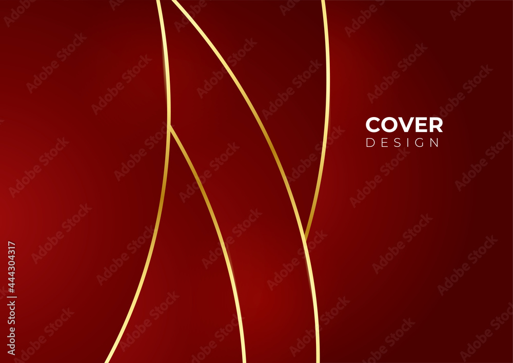 Red and gold background with scrollworks and golden lines. Stock Vector ...