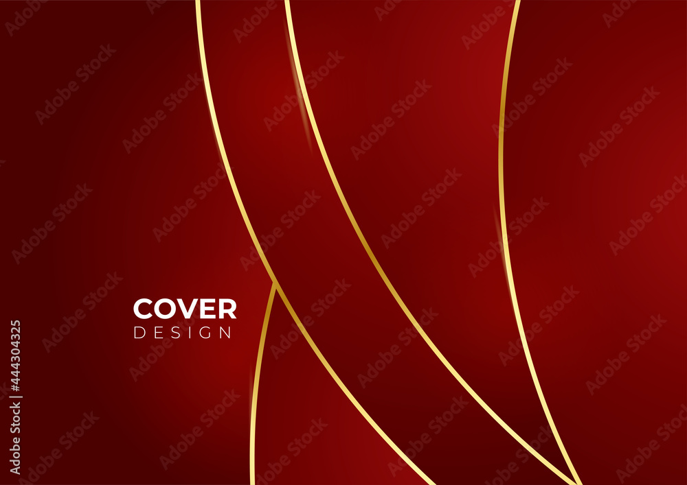 Red and gold background with scrollworks and golden lines. Stock Vector ...