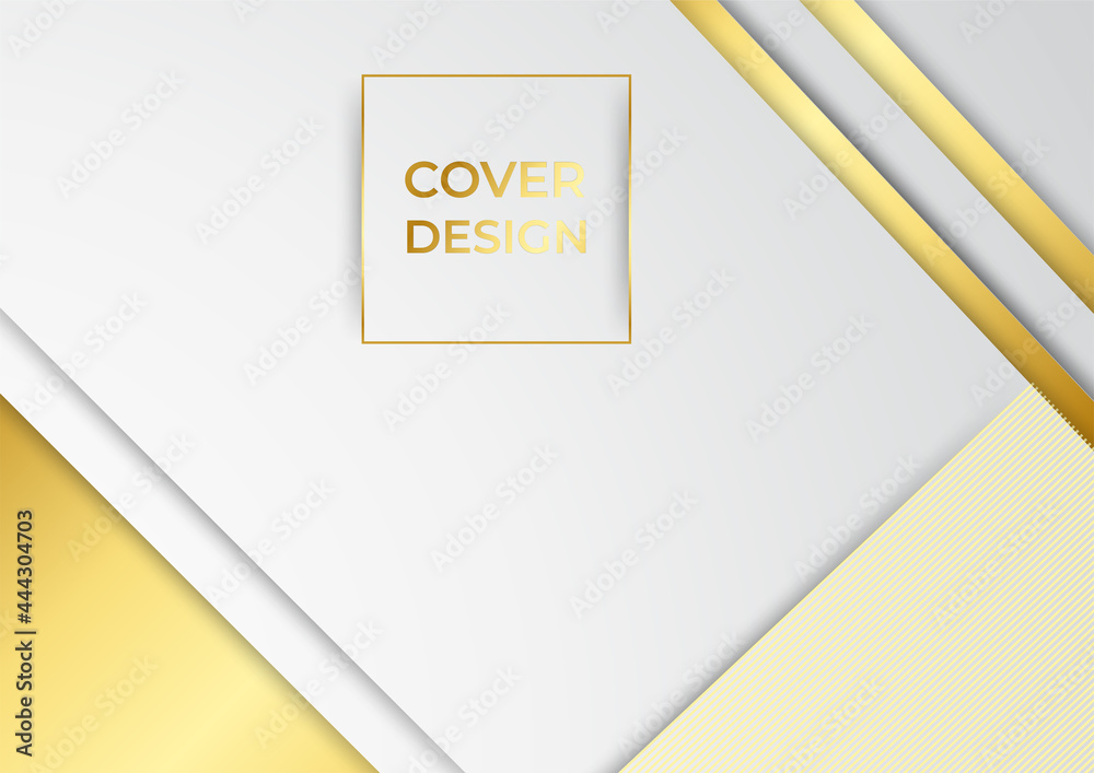 Abstract white background with gold line. Abstract grey and gold ...