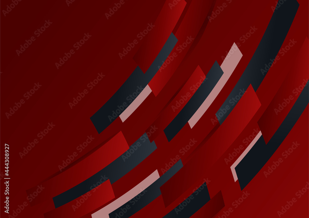 Abstract red line and black background for business card, cover, banner ...