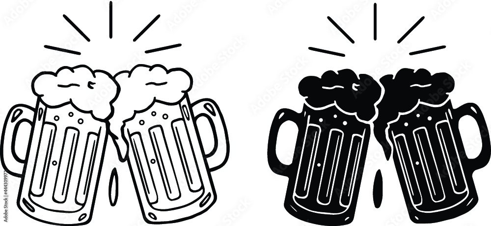 Beer Cheers Clipart Set Stock Vector | Adobe Stock