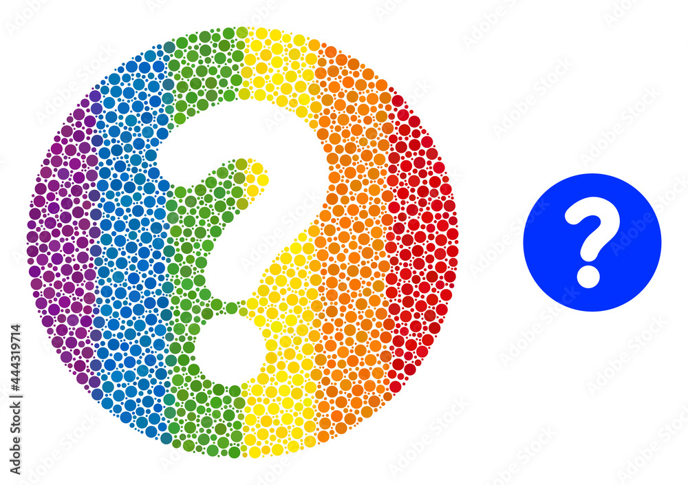 Query composition icon of filled circles in various sizes and rainbow ...