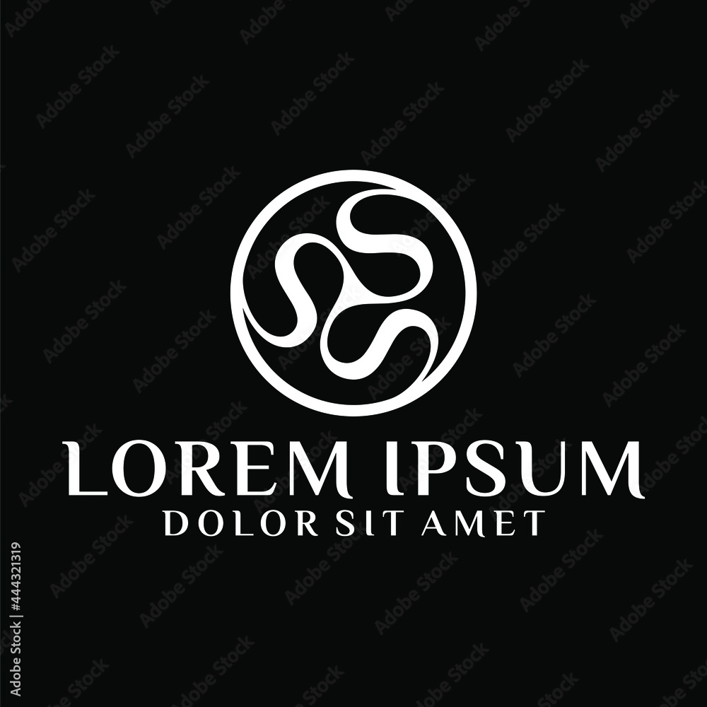 Initial letter triple S logo template with geometric trident sacred ...