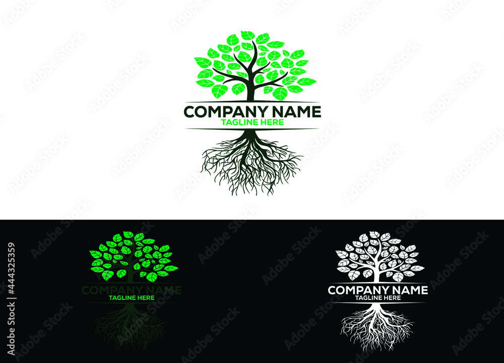 Healthcare & Tree Logo or Icon Design Vector Image Template Stock ...