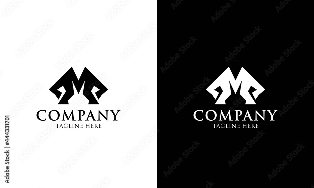 Abstract letter M with animal feet vector logo template, vector logo ...