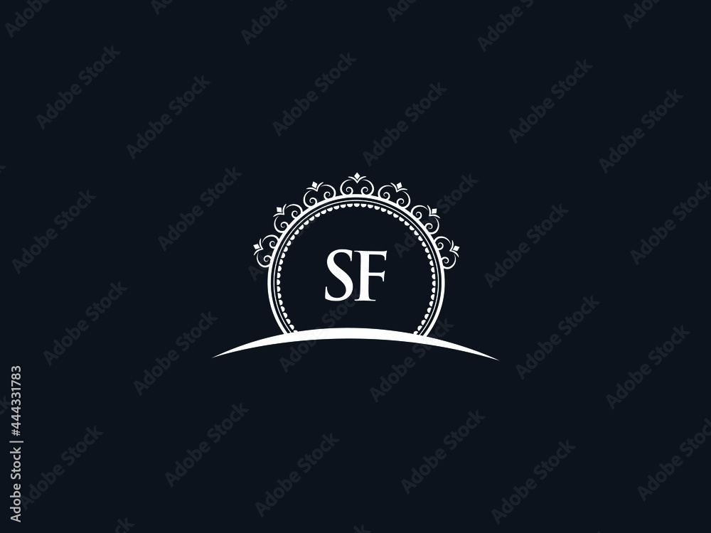 Luxury SF Letter, initial Black sf Logo Icon Vector For Hotel Heraldic ...