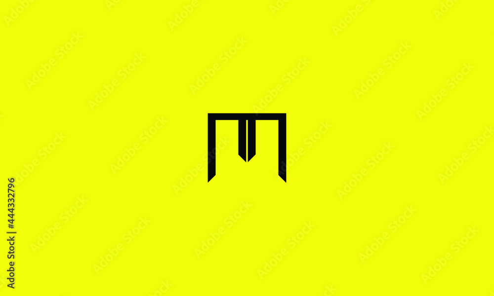 Letter M line logo design. Linear creative minimal monochrome monogram ...