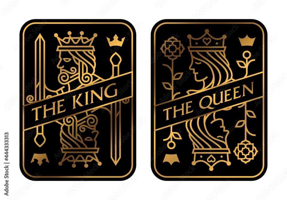 King And Queen Cards Vector