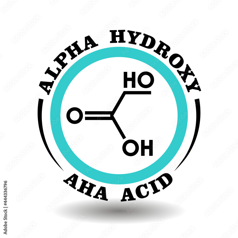 Poster Circle vector icon Alpha Hydroxy Acid with chemical formula of ...
