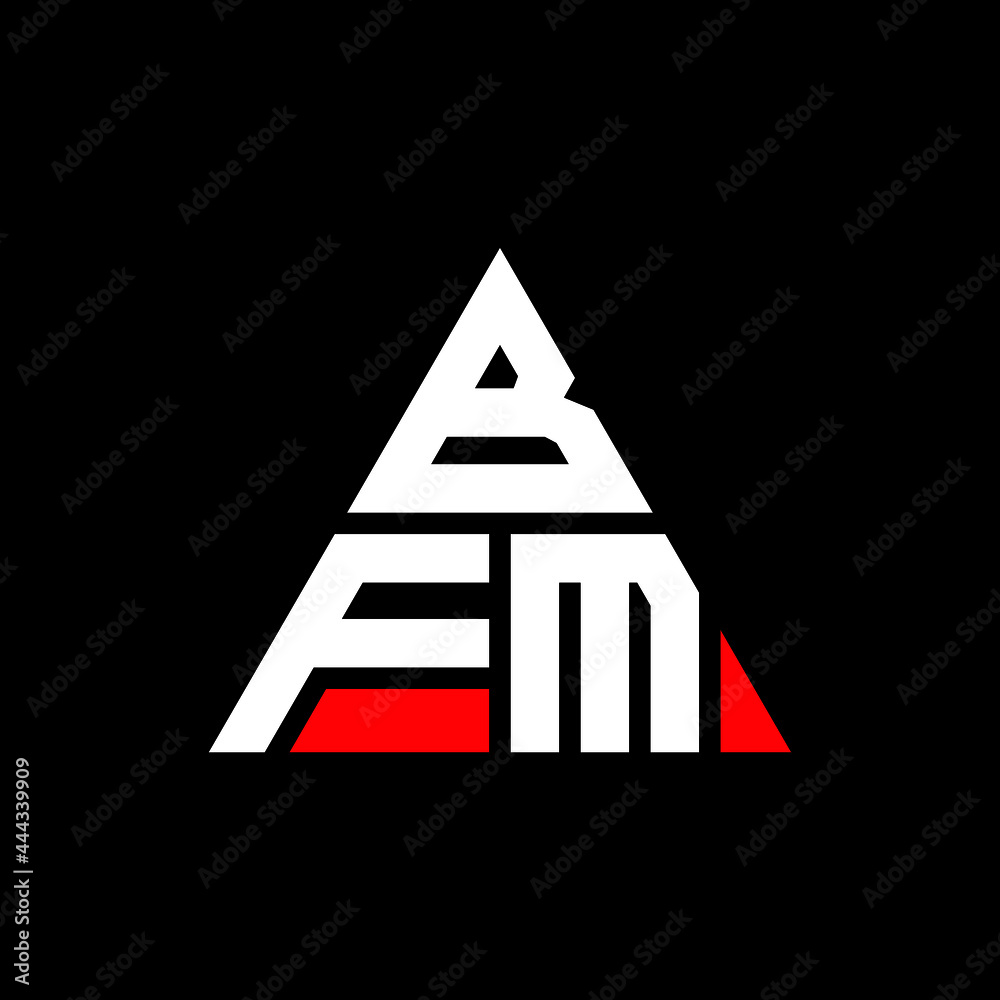 BFM triangle letter logo design with triangle shape. BFM triangle logo ...