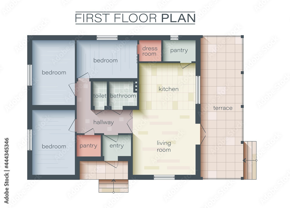 Colored House Floor Plans