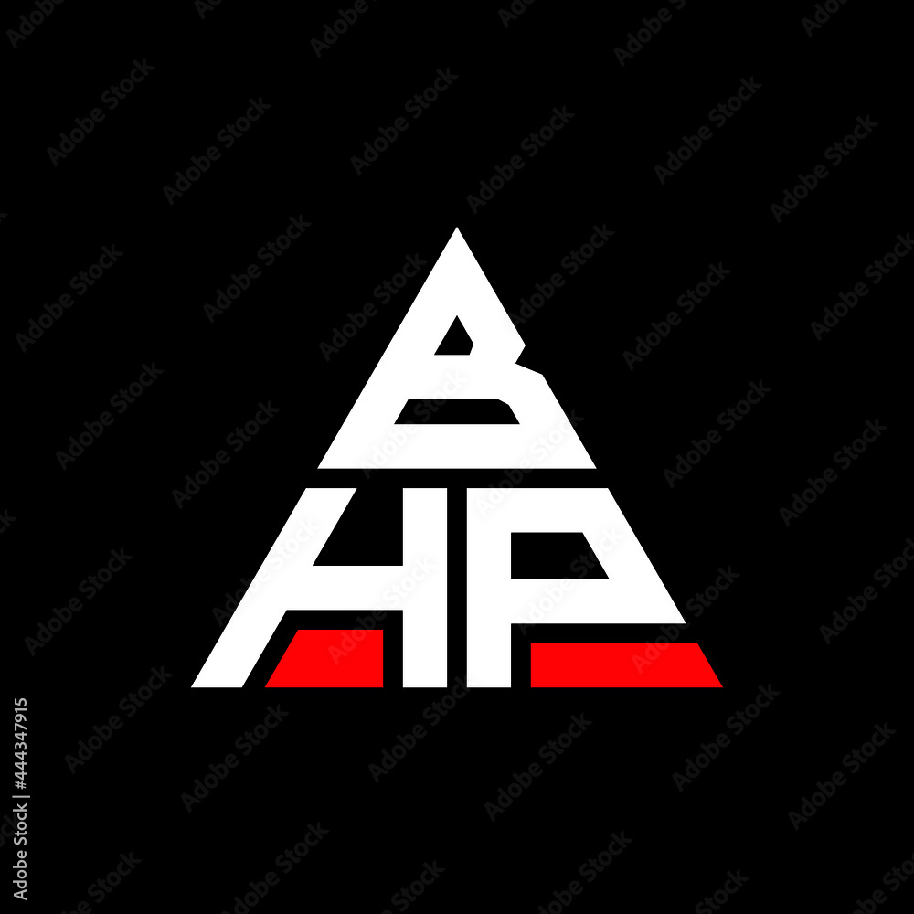 BHP triangle letter logo design with triangle shape. BHP triangle logo ...