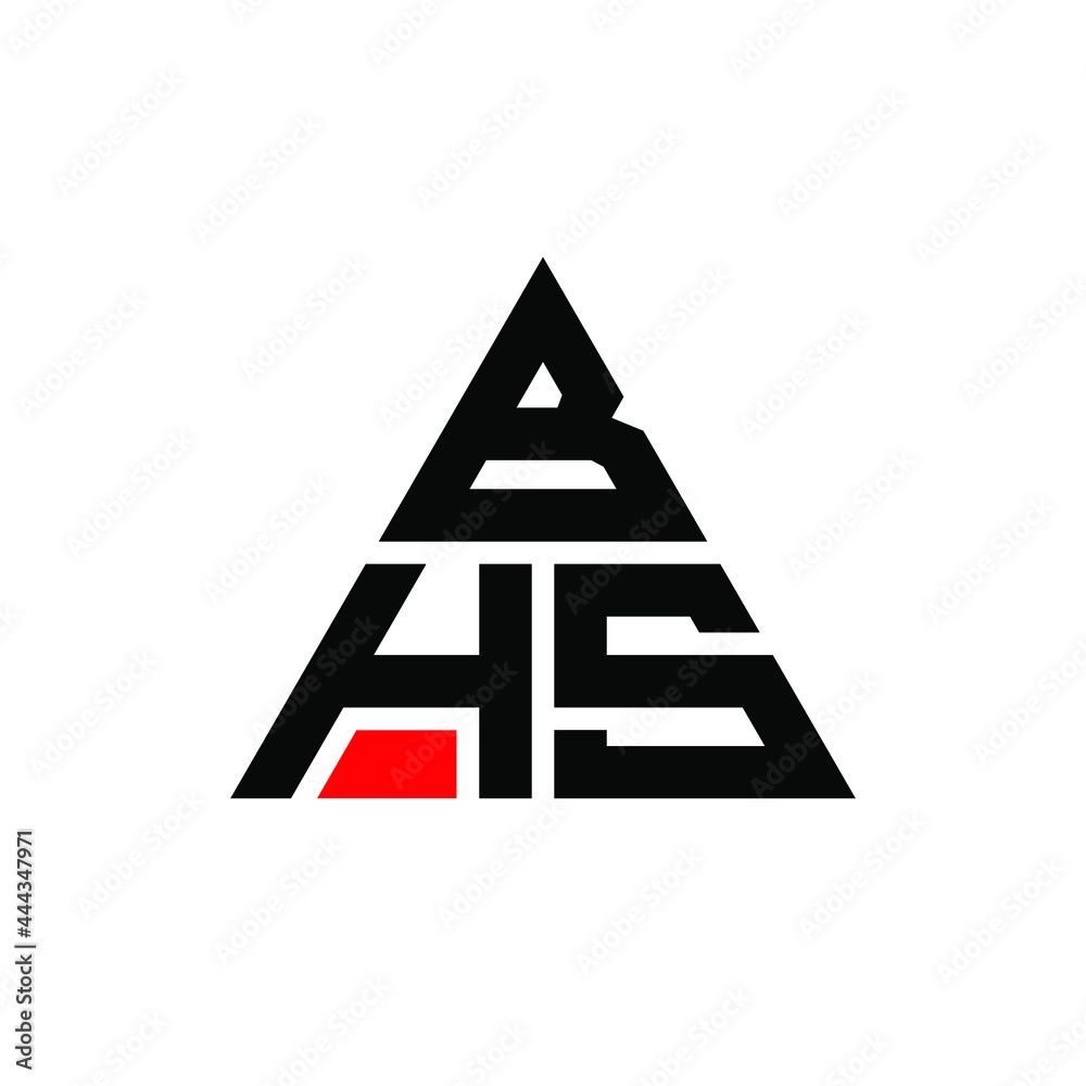 BHS triangle letter logo design with triangle shape. BHS triangle logo ...