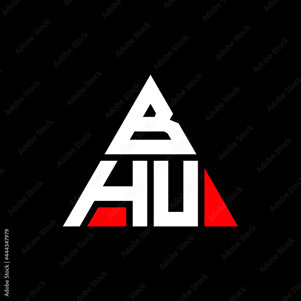 BHU triangle letter logo design with triangle shape. BHU triangle logo ...
