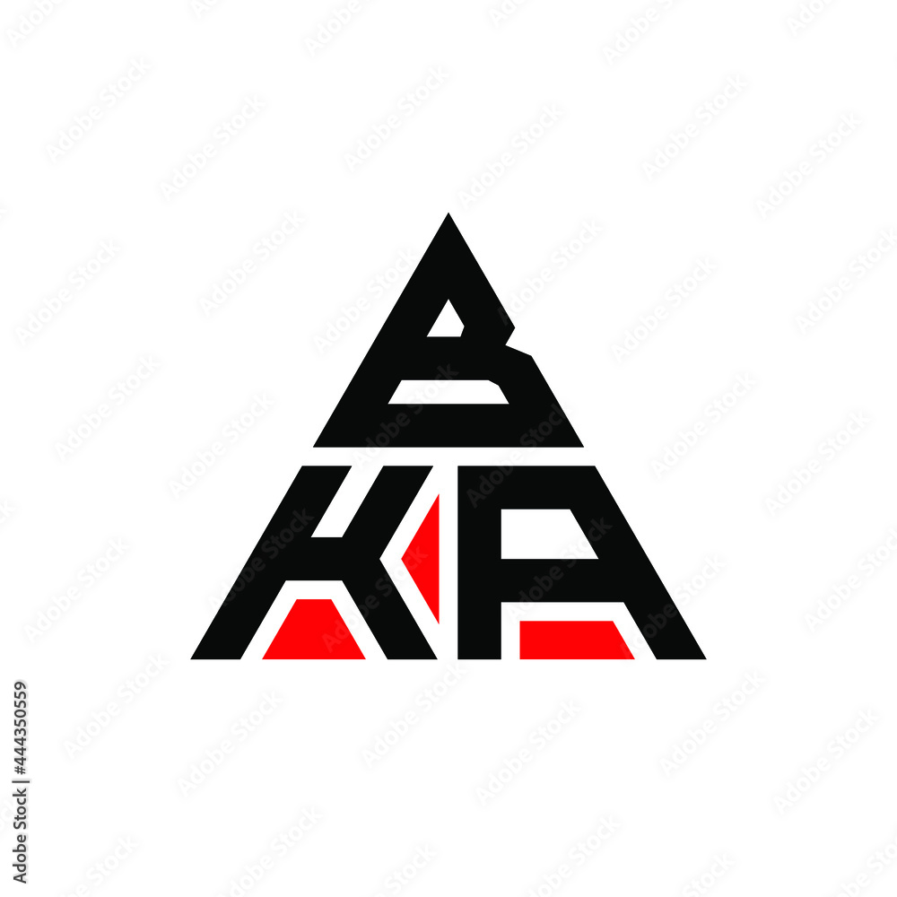 BKA triangle letter logo design with triangle shape. BKA triangle logo ...