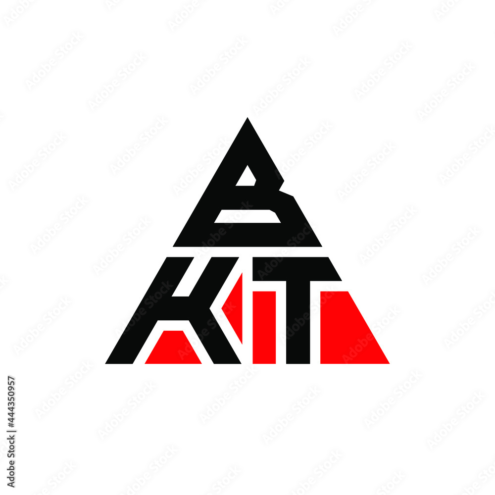 BKT triangle letter logo design with triangle shape. BKT triangle logo ...